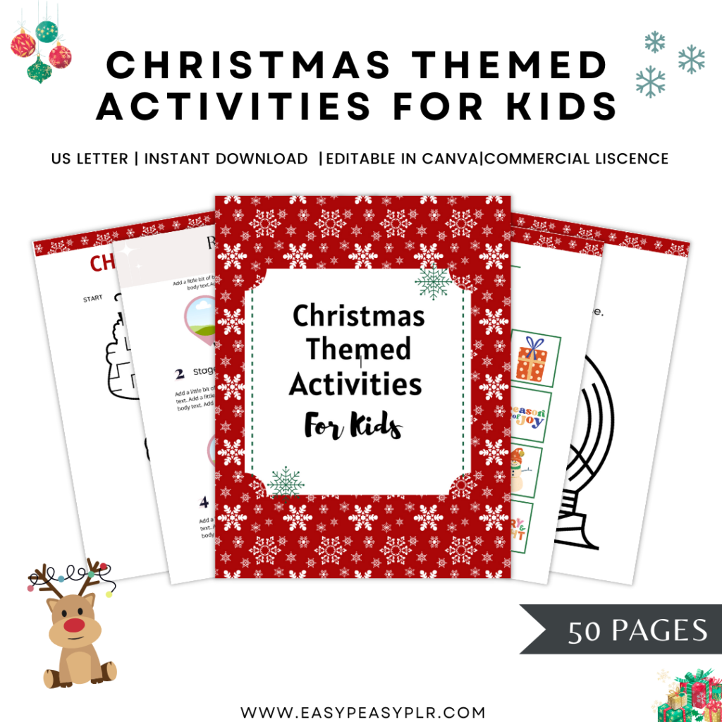 Christmas Themed Activities Bundle For Kids - profitableprintables.com