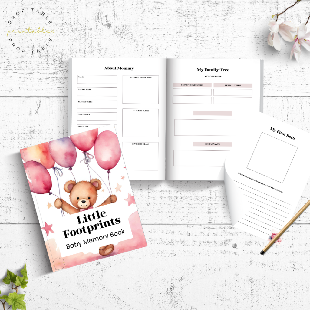 Baby Memory Book (Editable Canva Template )- 60 PLUS PAGES ...